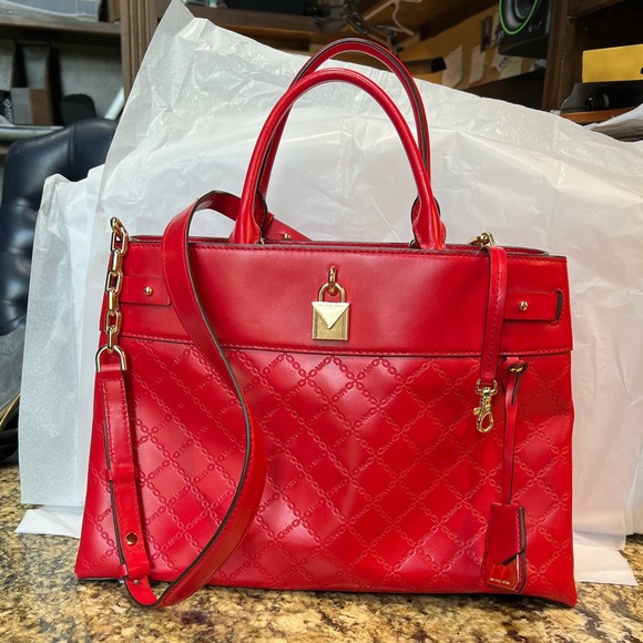 Michael Kors | Bags | Michael Kors Red Leather Purse | Poshmark